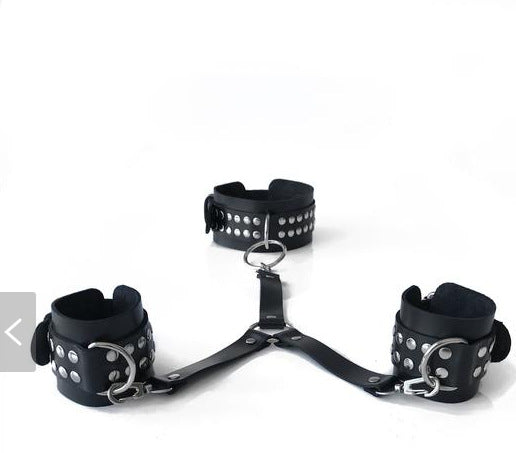 DH Adjustable Backbound Pleasure Collar & Cuffs Harness – LoveStash