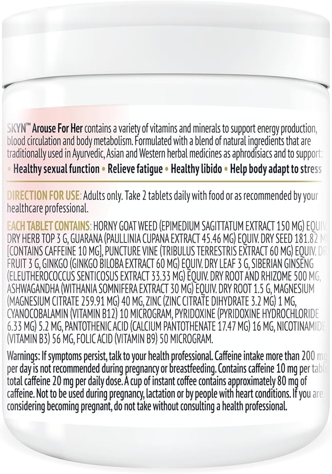 SKYN Arouse for Her Libido Supplements 60 Tablets – LoveStash